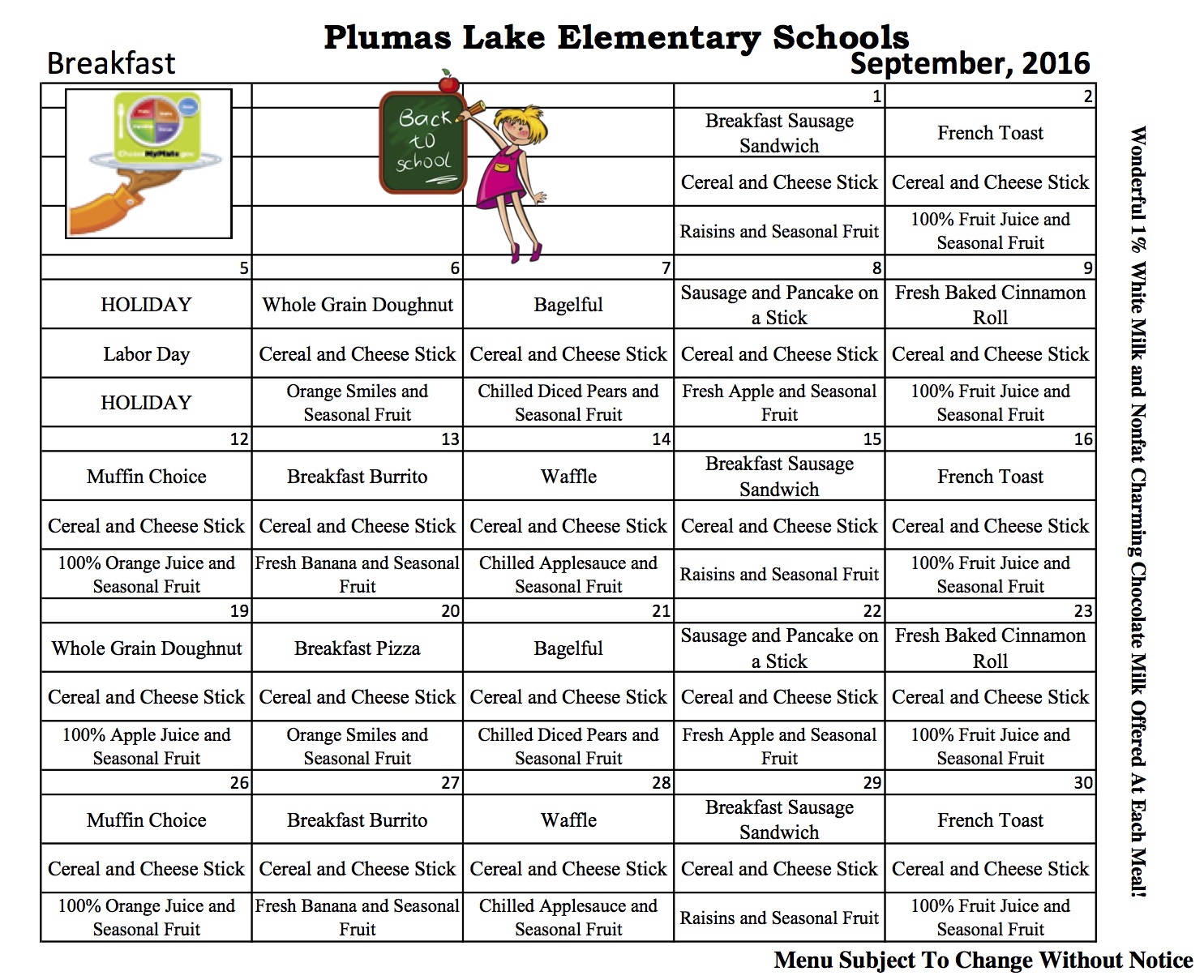 Cobblestone Elementary School - Cafeteria and Menus